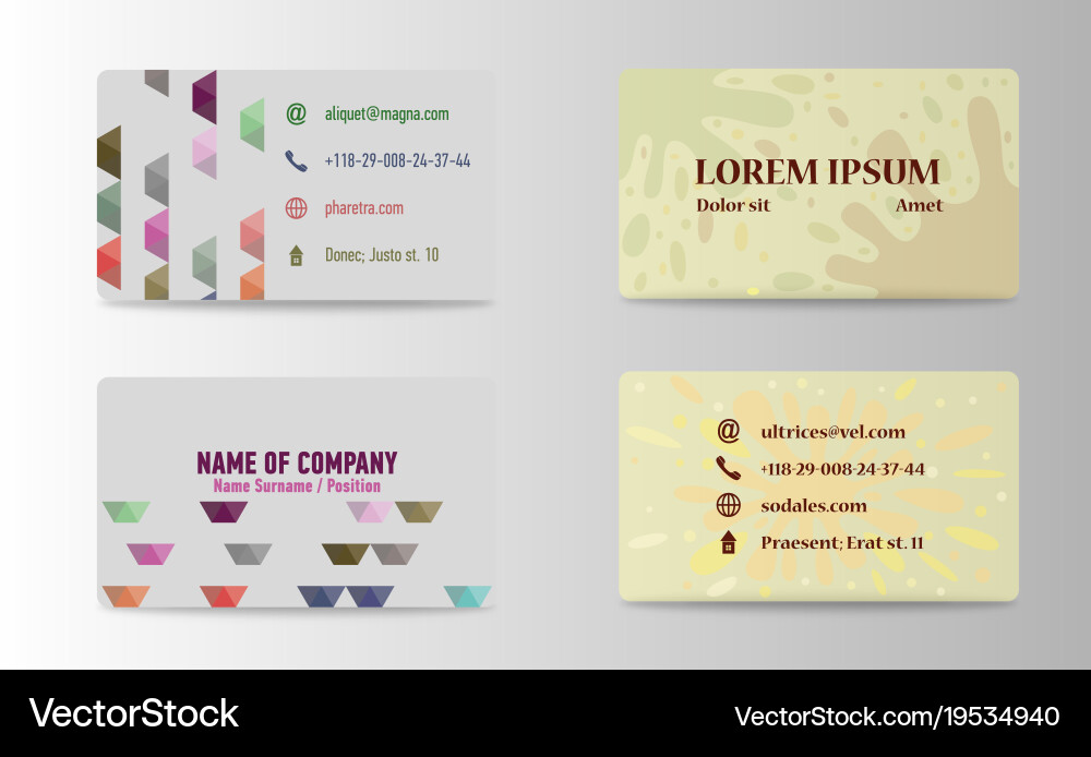 Business card design with logo Royalty Free Vector Image
