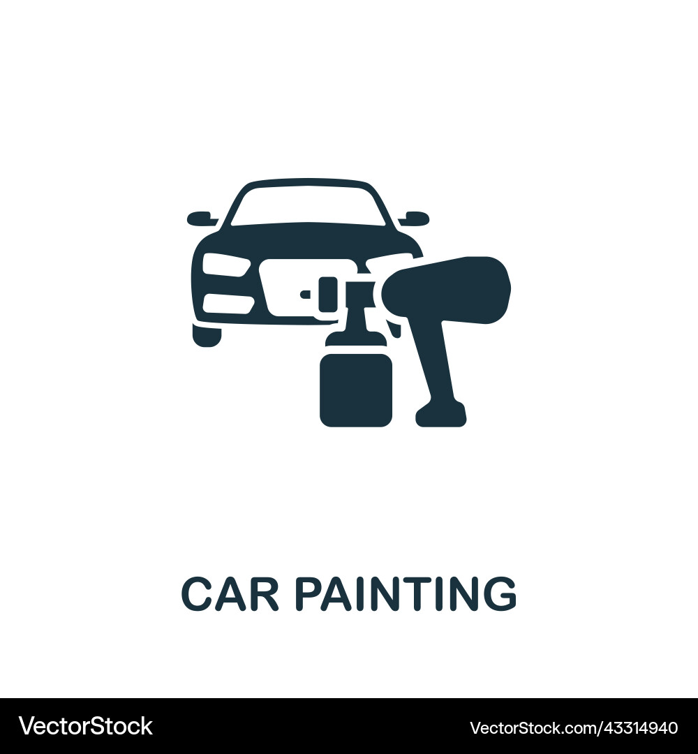 Car painting icon monochrome simple line Vector Image