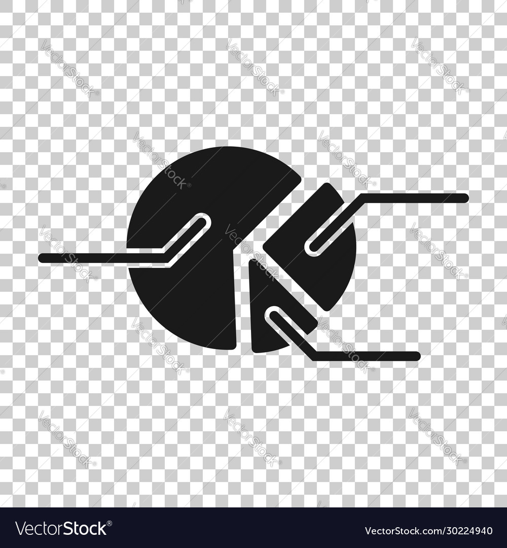 Chart icon in flat style diagram on white Vector Image