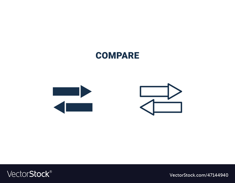 Compare icon outline and filled icon from Vector Image
