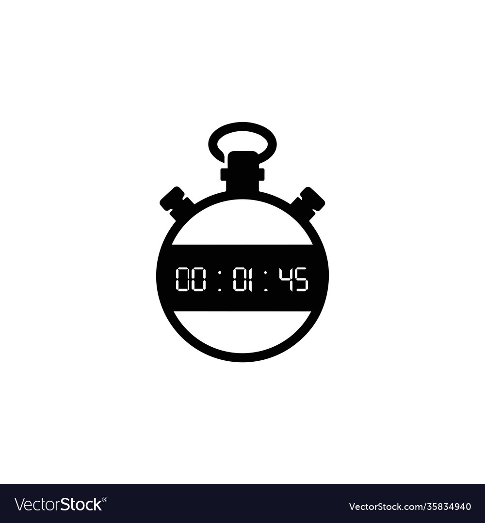 Digital stopwatch black color icon Royalty Free Vector Image Digital stopwatch black color icon Royalty Free Vector Image