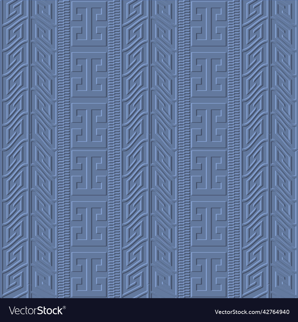 Emboss striped borders 3d seamless pattern Vector Image