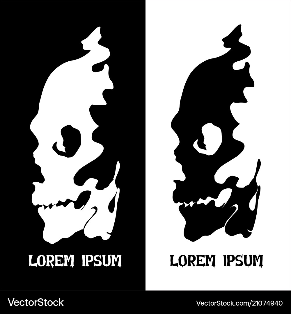 Human skull for horror or halloween design as a Vector Image