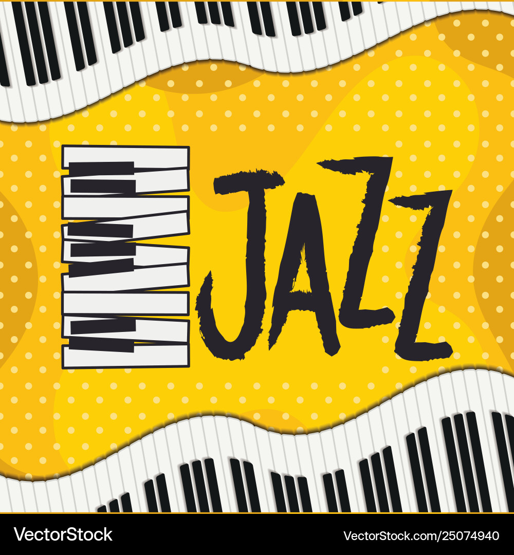 Jazz day poster with piano keyboard Royalty Free Vector