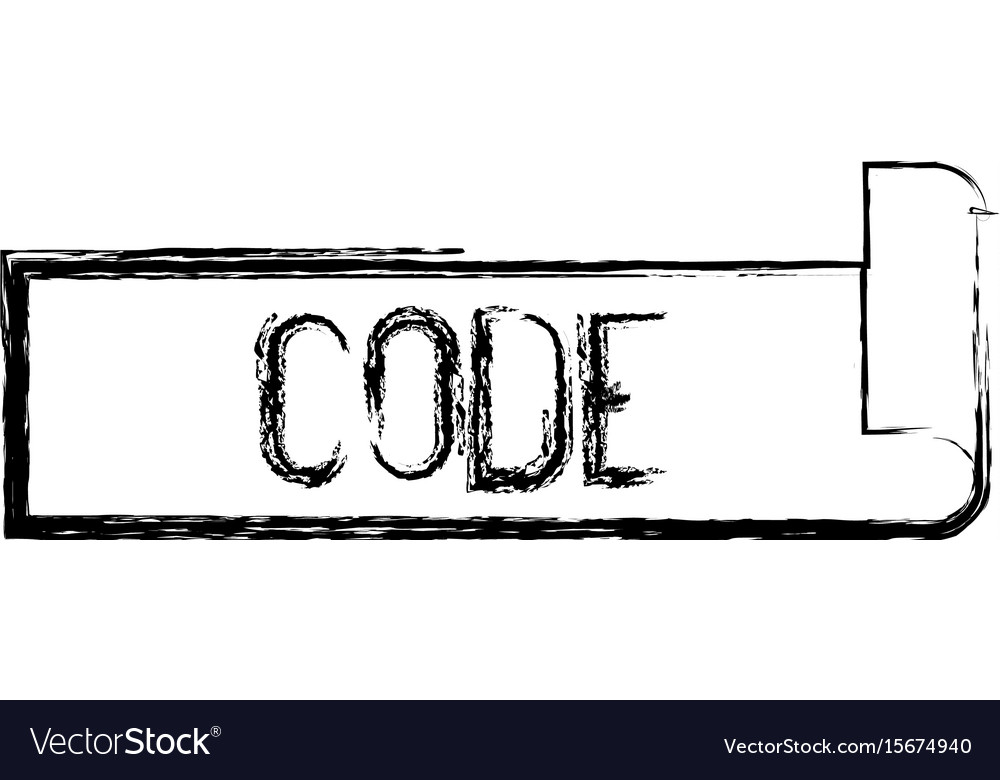 Monochrome blurred silhouette label text of code Vector Image