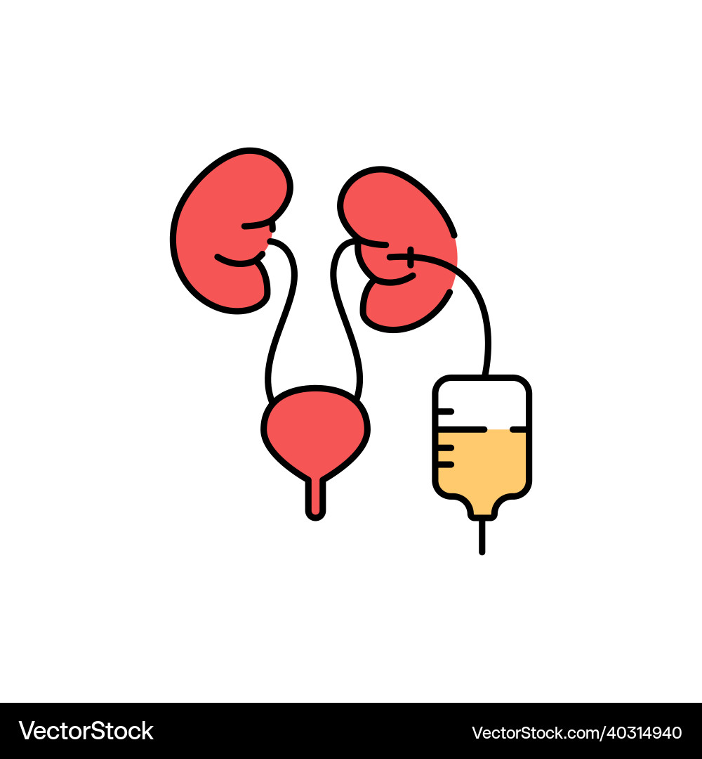 Nephrostomy color line icon human diseases Vector Image