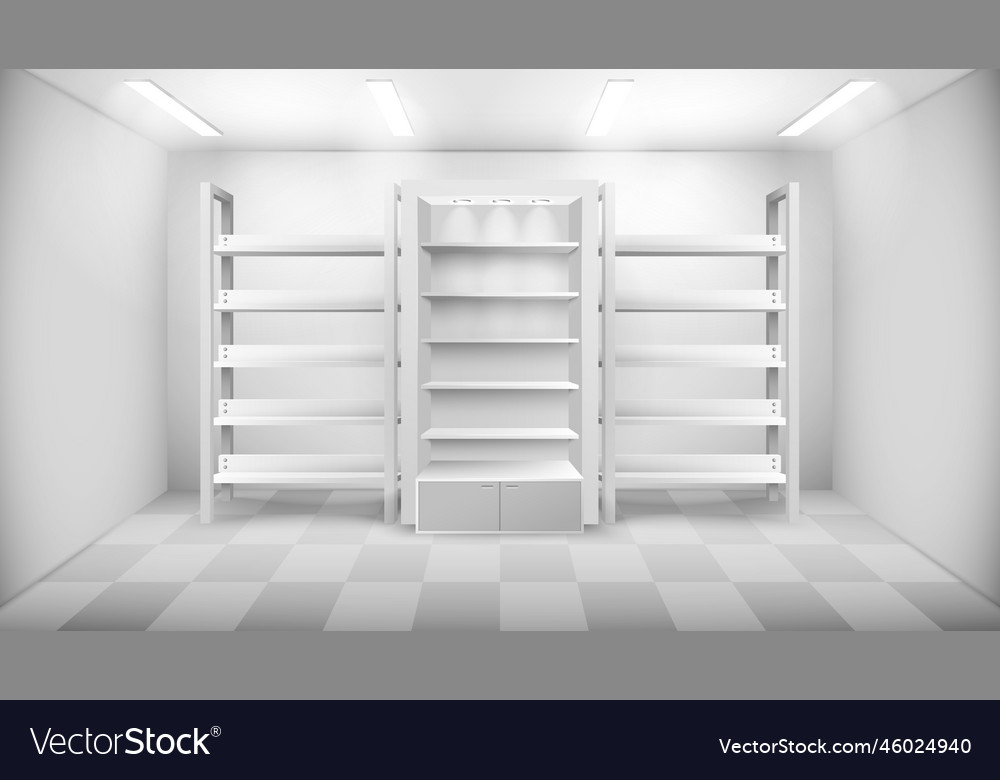 Realistic shop interior Royalty Free Vector Image
