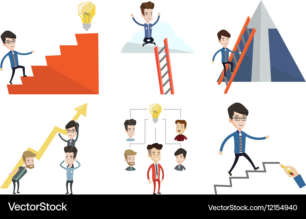 Set of business characters Royalty Free Vector Image