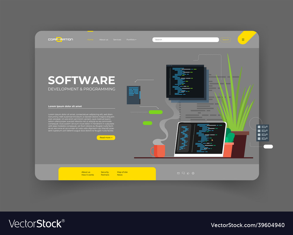 Software development and programming program code Vector Image