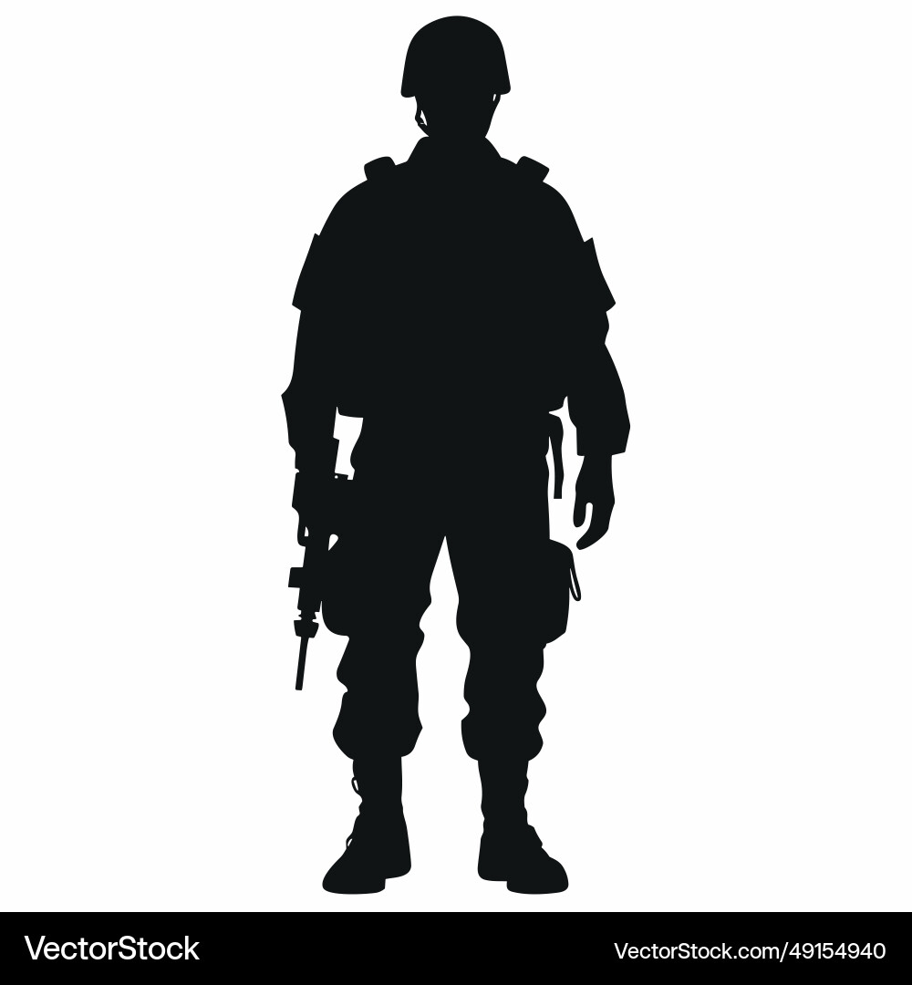 Soldier black icon on white background soldier Vector Image
