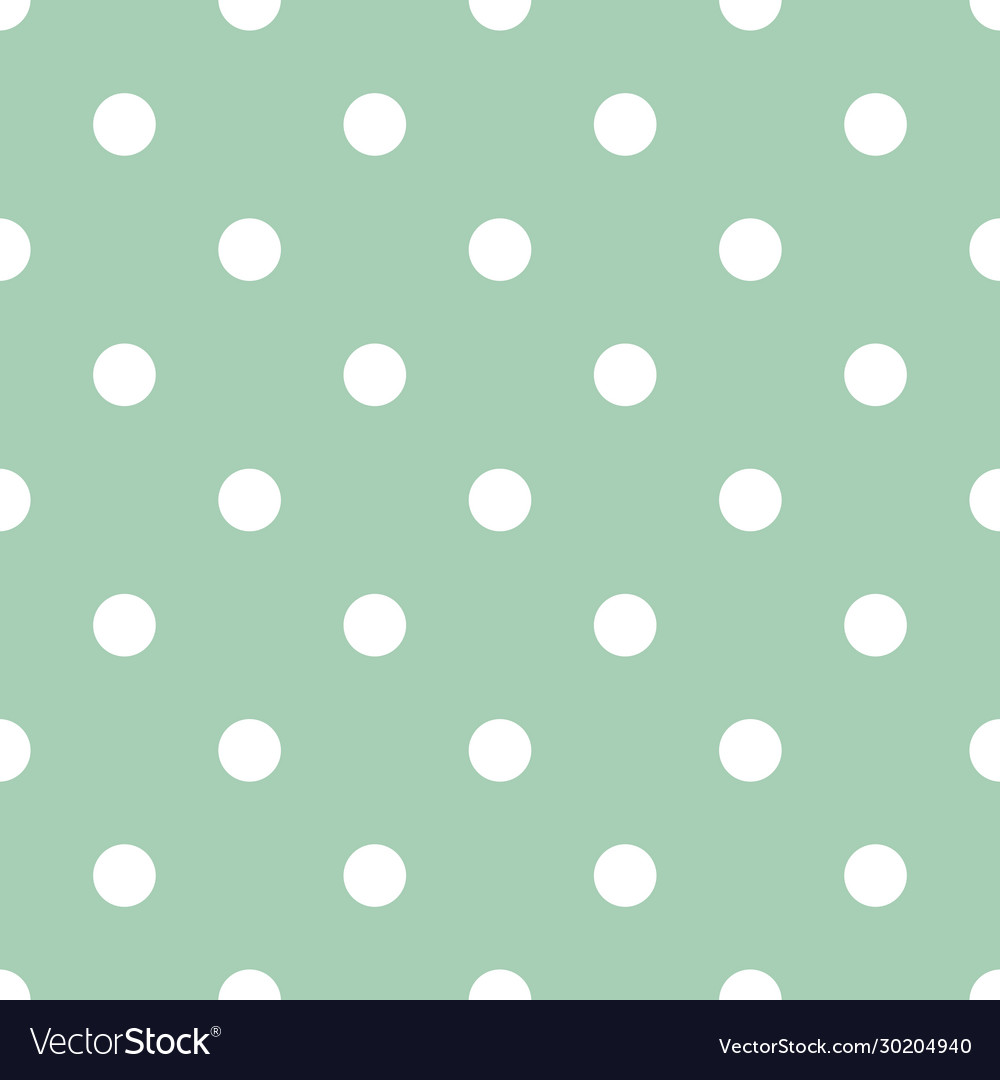 Tile pattern with white dots on mint background Vector Image