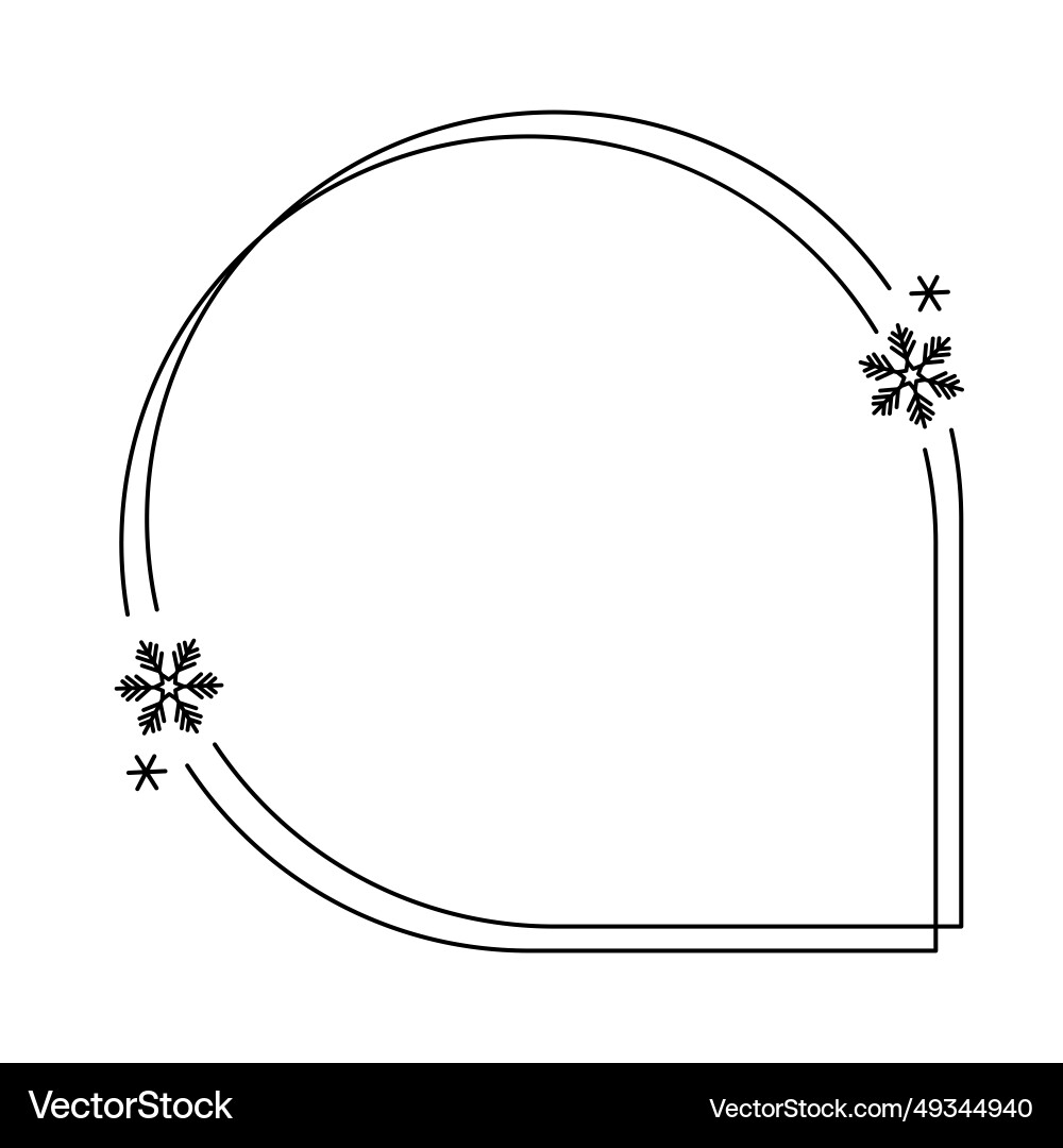Trendy christmas winter linear frame Royalty Free Vector