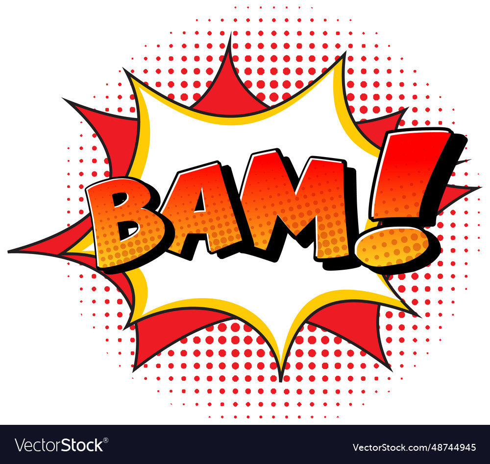 Bam restro comic style speech bubble Royalty Free Vector