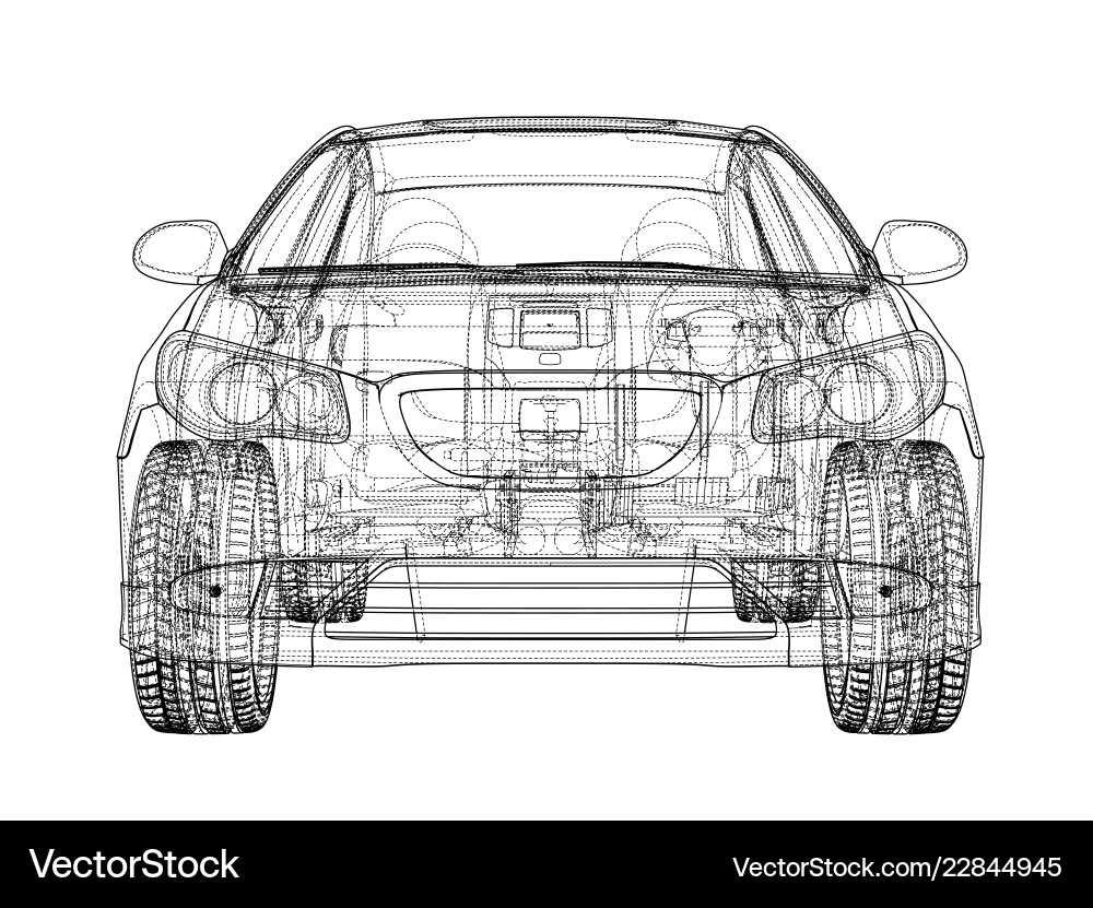Concept car rendering of 3d Royalty Free Vector Image