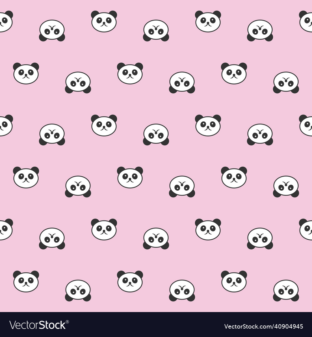 Cute panda seamless pattern background Royalty Free Vector