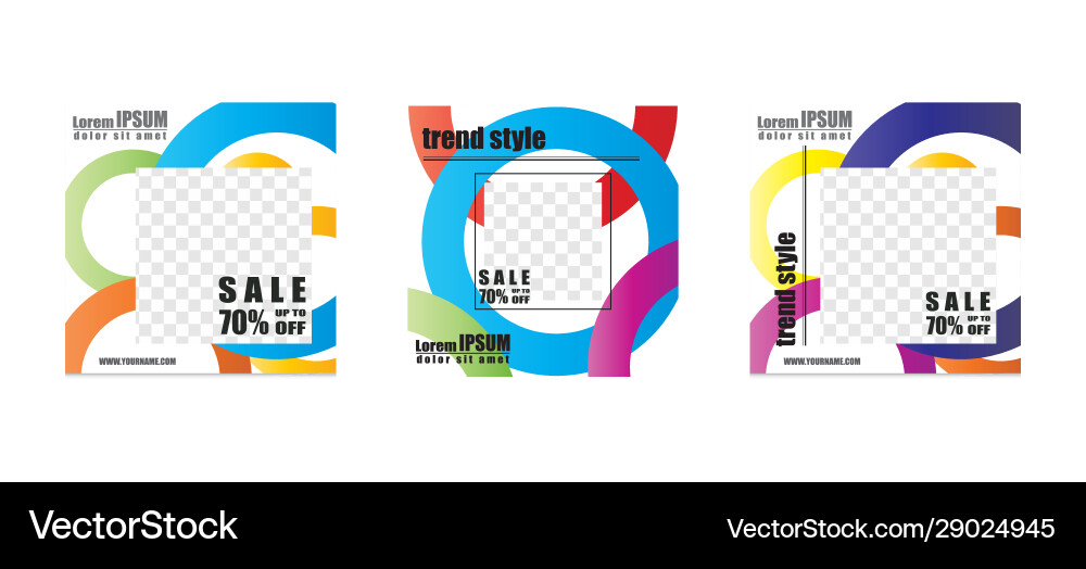 Editable social media post templates Royalty Free Vector
