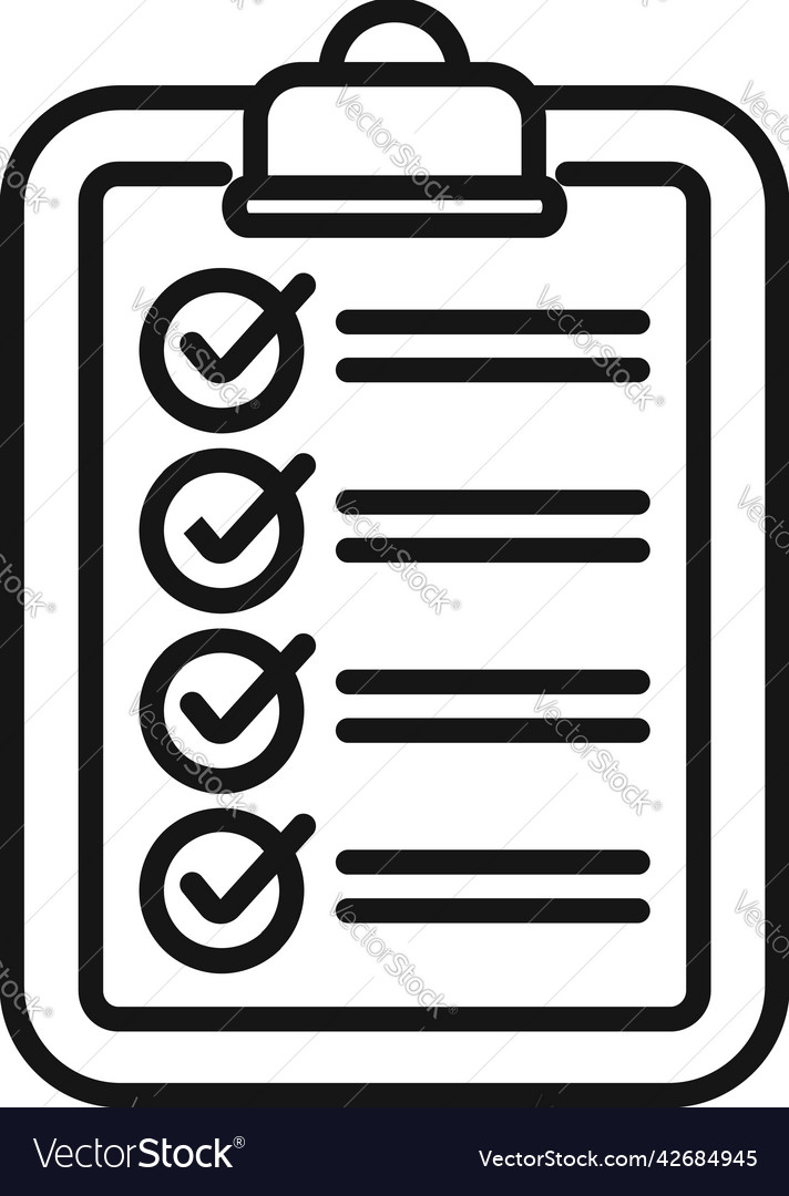 Event clipboard task icon outline list Royalty Free Vector