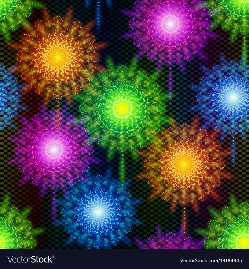 Fireworks seamless pattern Royalty Free Vector Image