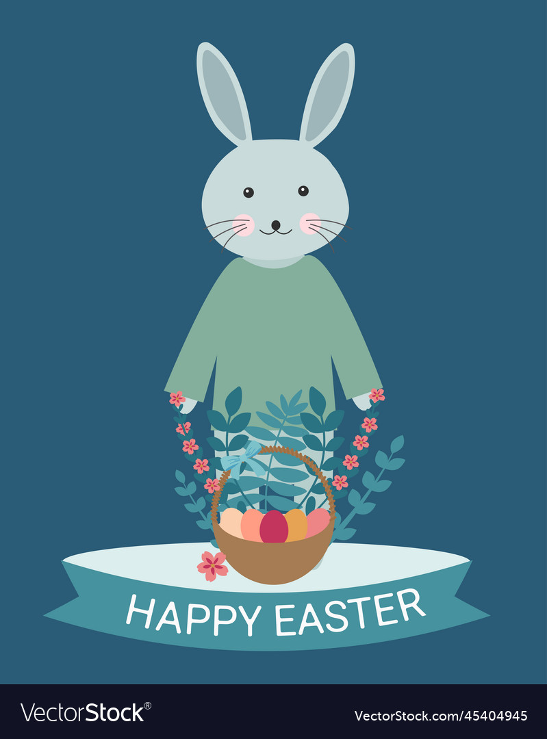 Happy easter poster Royalty Free Vector Image - VectorStock
