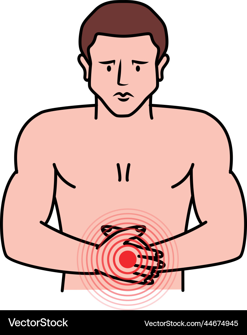 Pain in the stomach ache Royalty Free Vector Image