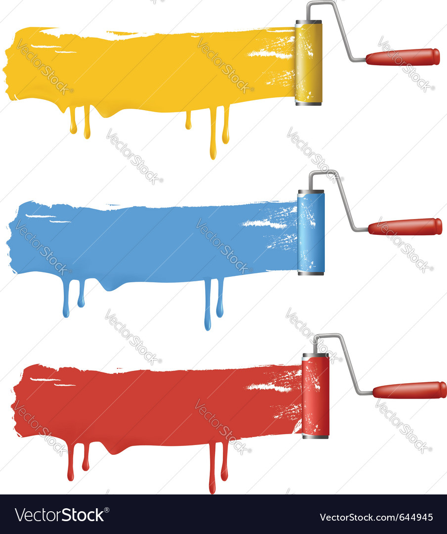 Paint rollers Royalty Free Vector Image - VectorStock