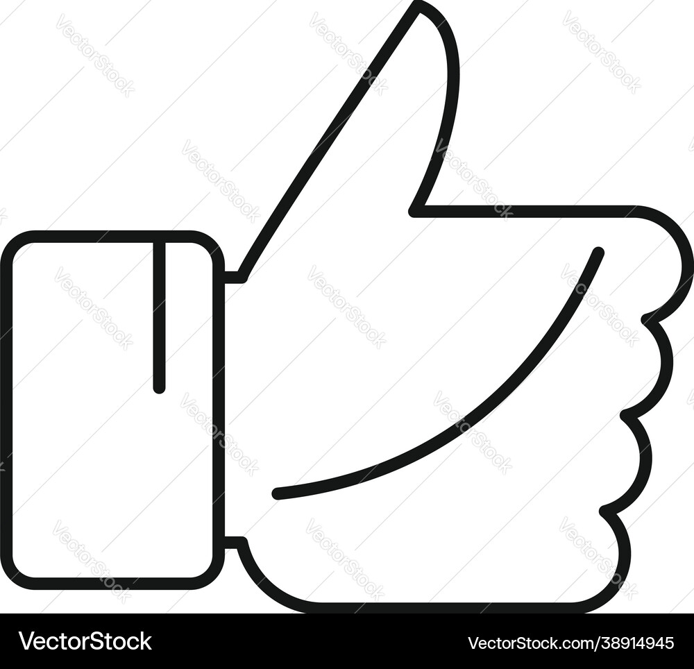 Quality thumb up icon outline best hand Royalty Free Vector