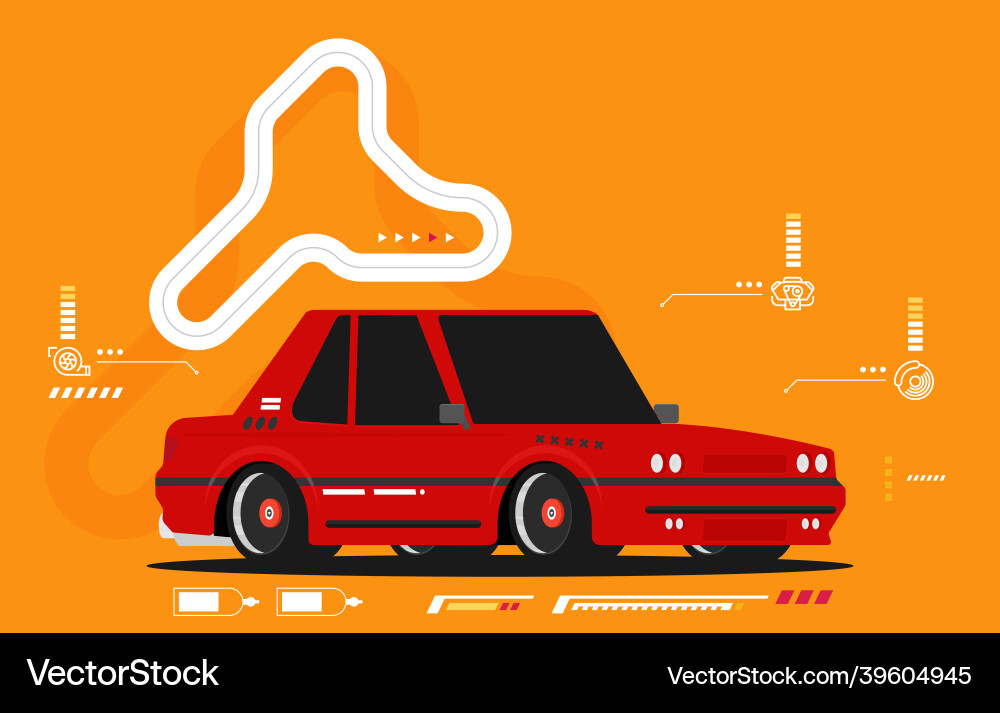 Racing car isolated on color background Royalty Free Vector