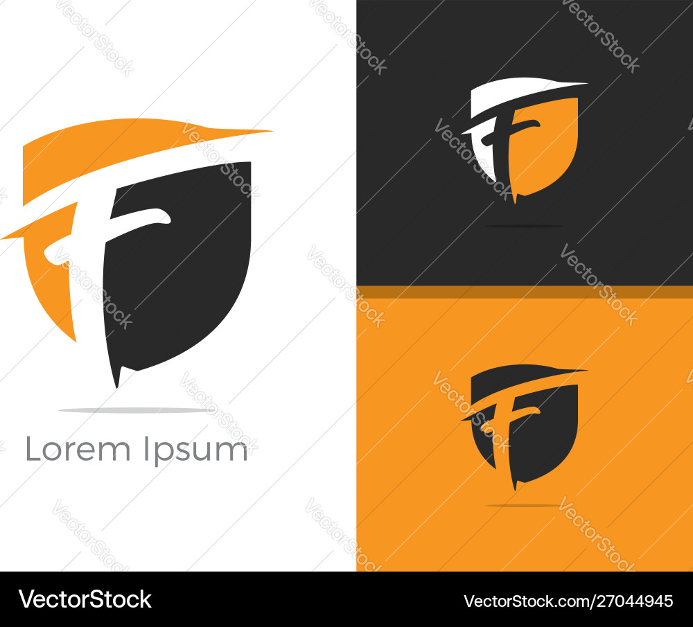 Safety and security f letter logo design Vector Image