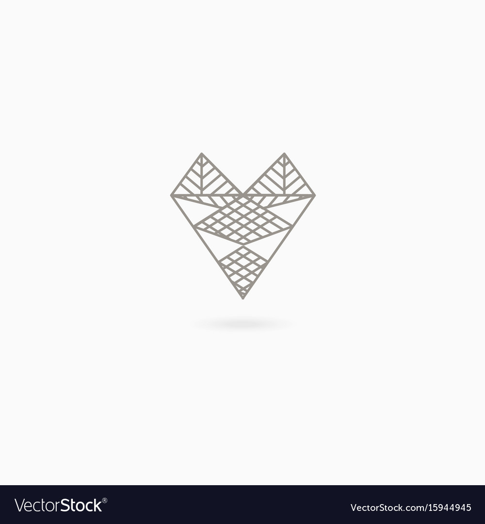 Simple linear heart Royalty Free Vector Image - VectorStock