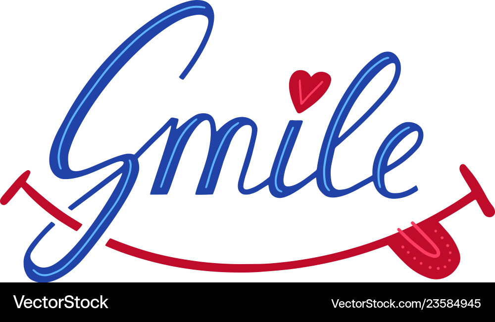 Smile inspirational hand draw lettering text Vector Image
