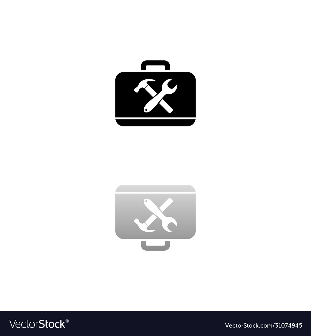 Toolbox icon flat Royalty Free Vector Image - VectorStock
