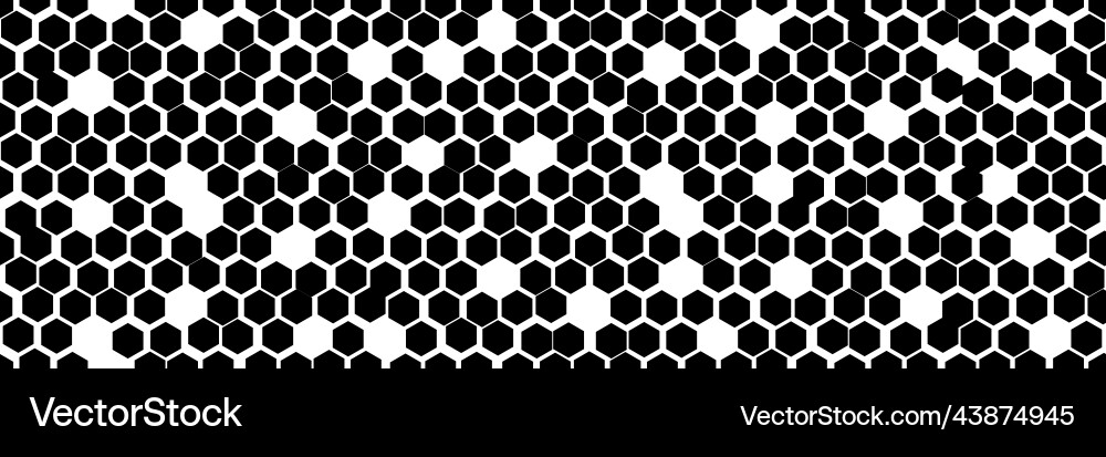 Uneven black and white honeycomb simple seamless Vector Image