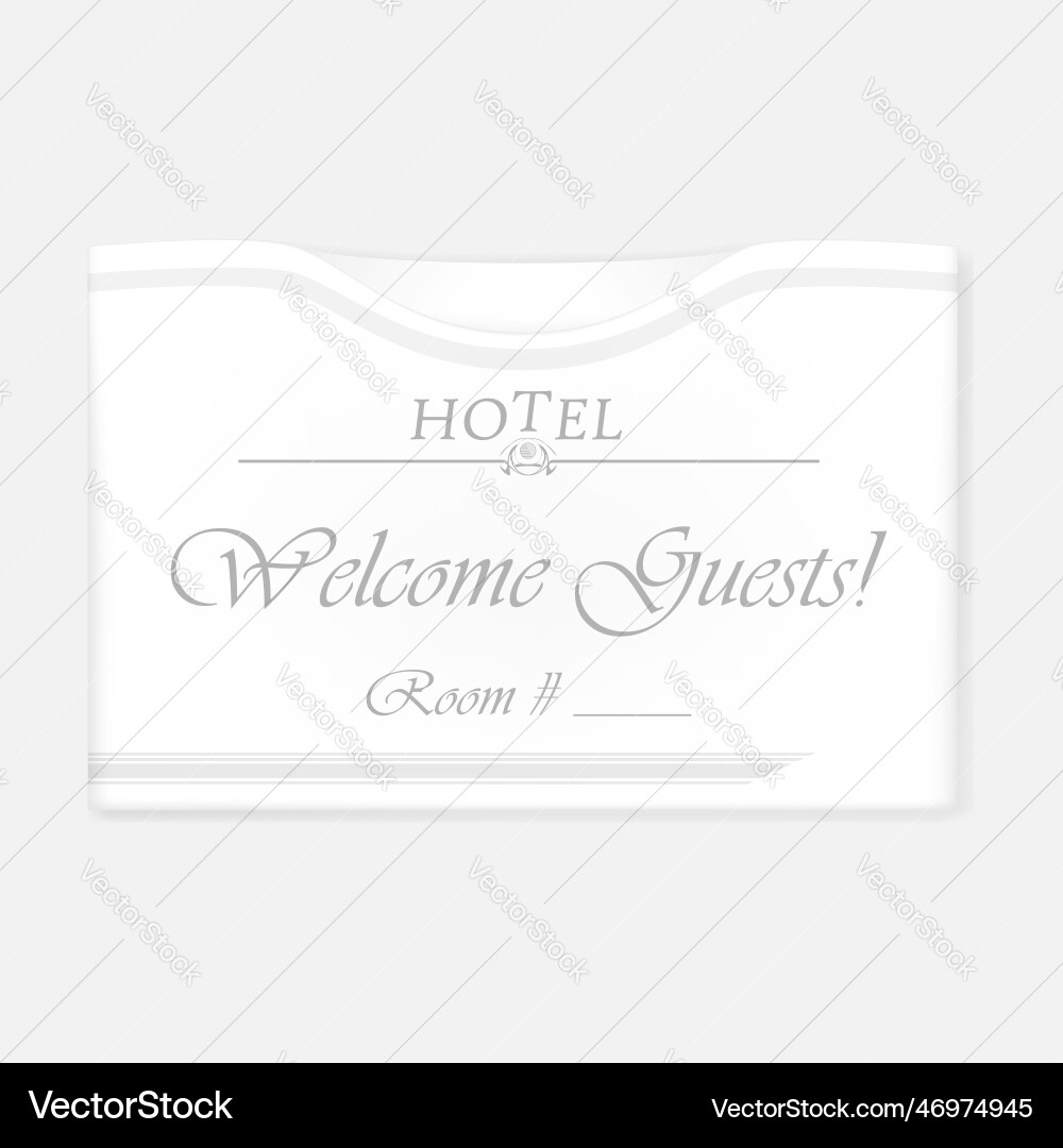 White horizontal hotel key card sleeve holder Vector Image