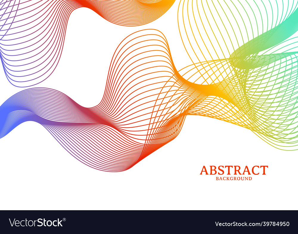 Abstract colorful wavy line flowing background Vector Image