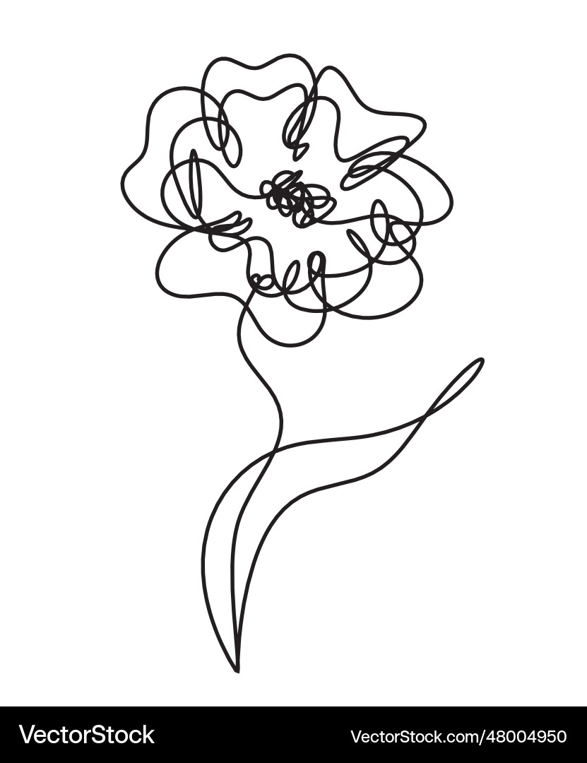 Abstract flower line drawing isolated on white Vector Image