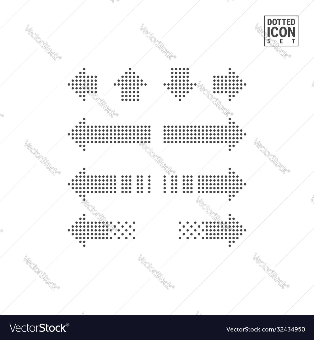 Arrows dot pattern icon direction dotted Vector Image