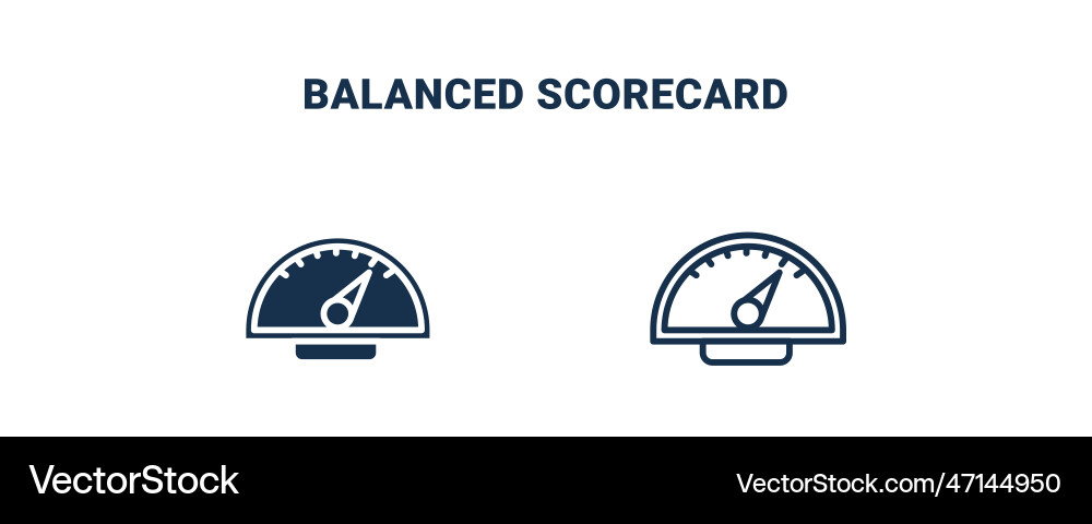 Balanced scorecard icon outline and filled Vector Image