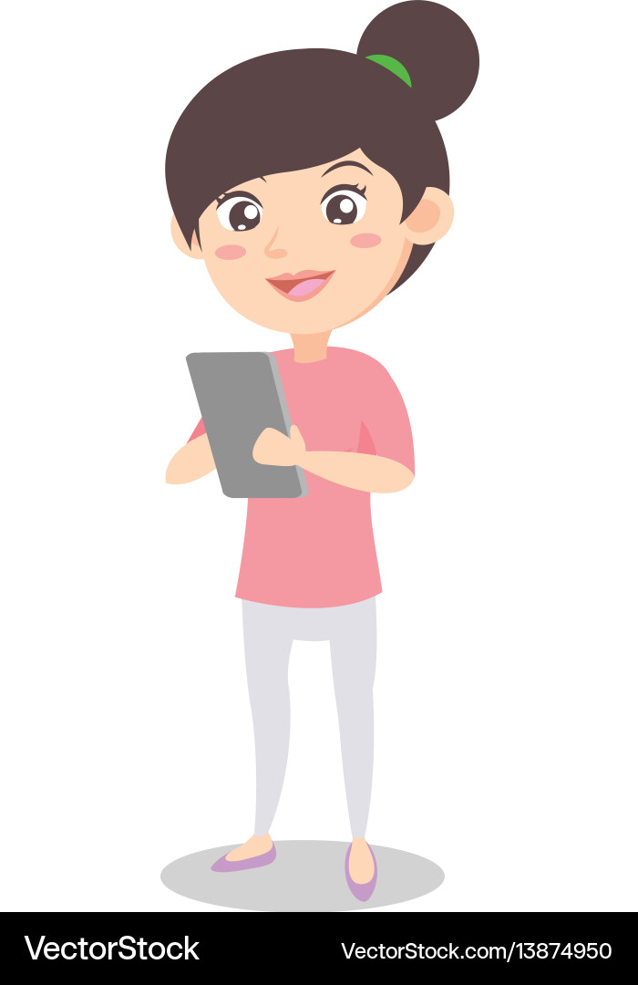 Character mother with phone style Royalty Free Vector Image