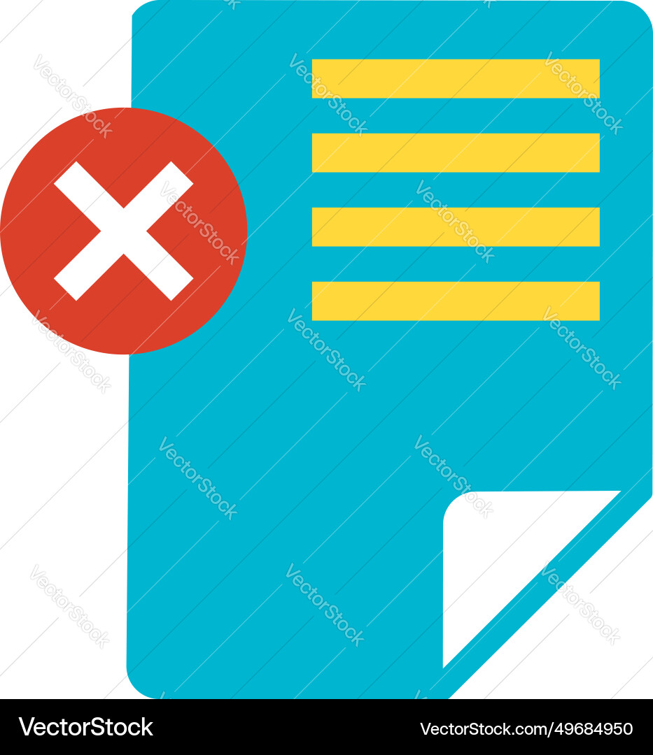 Crossed out symbol business process flat icon Vector Image
