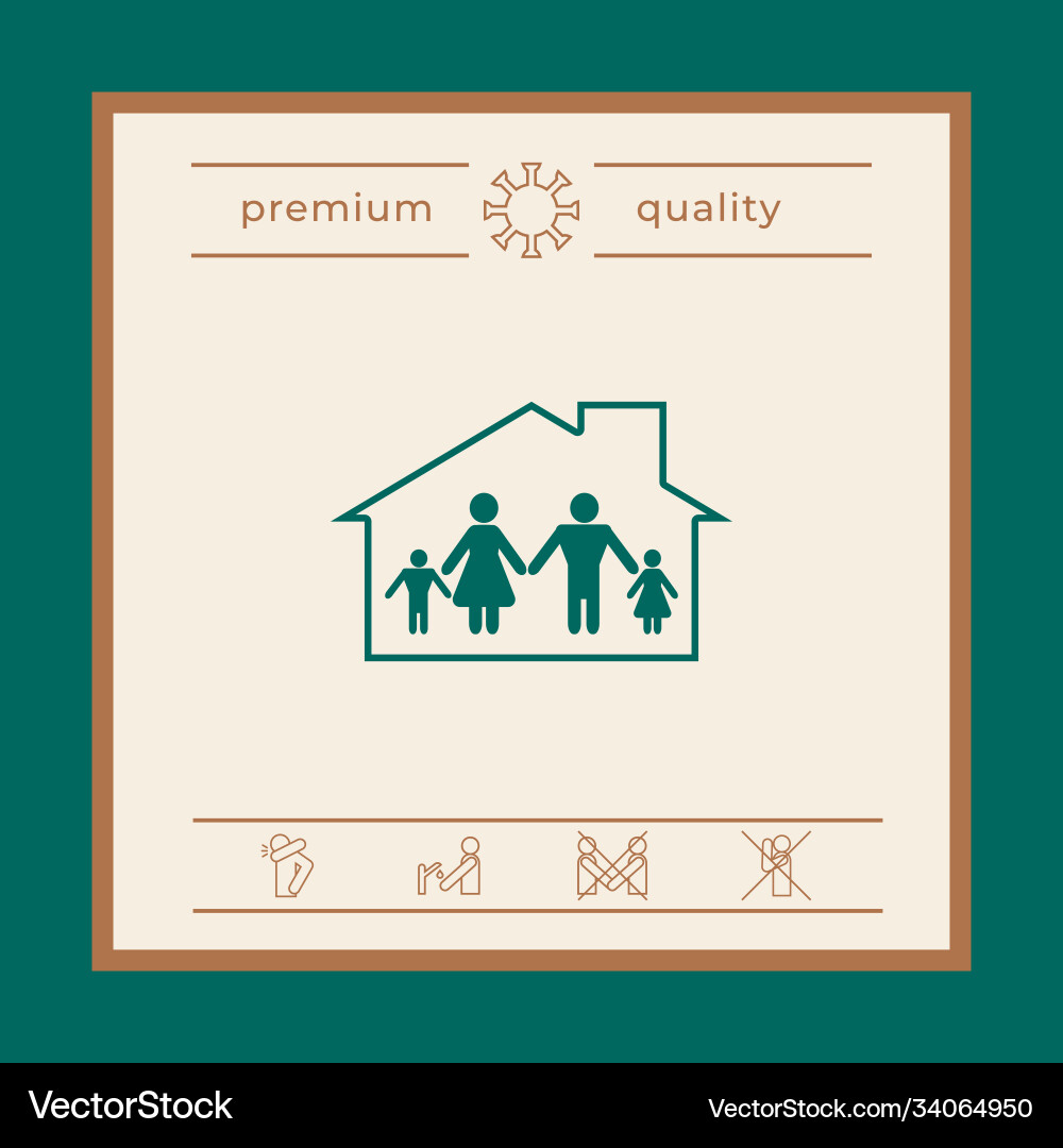 Family home icon graphic elements for your design Vector Image
