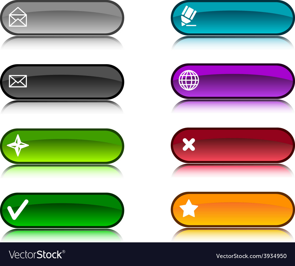 Glossy buttons Royalty Free Vector Image - VectorStock