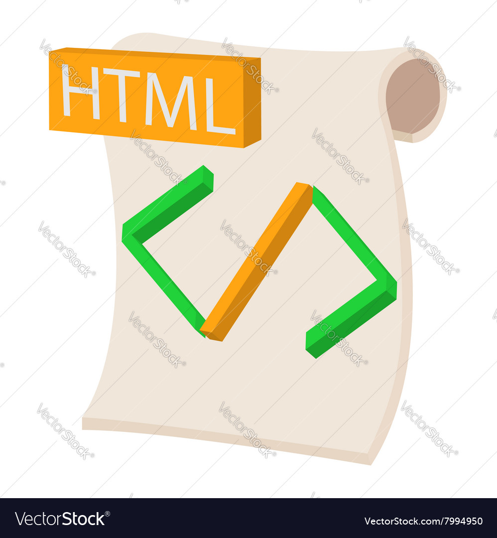 Html icon cartoon style Royalty Free Vector Image