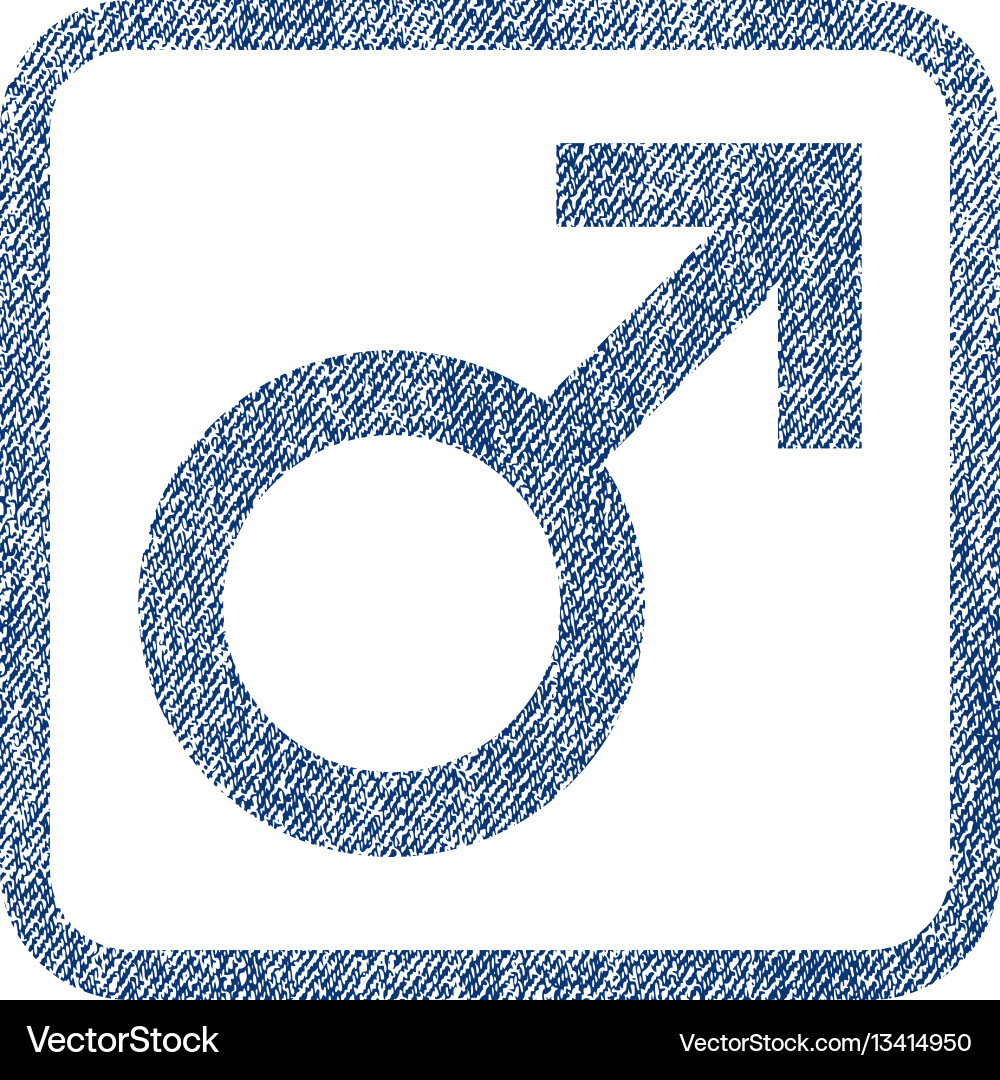Male symbol fabric textured icon Royalty Free Vector Image