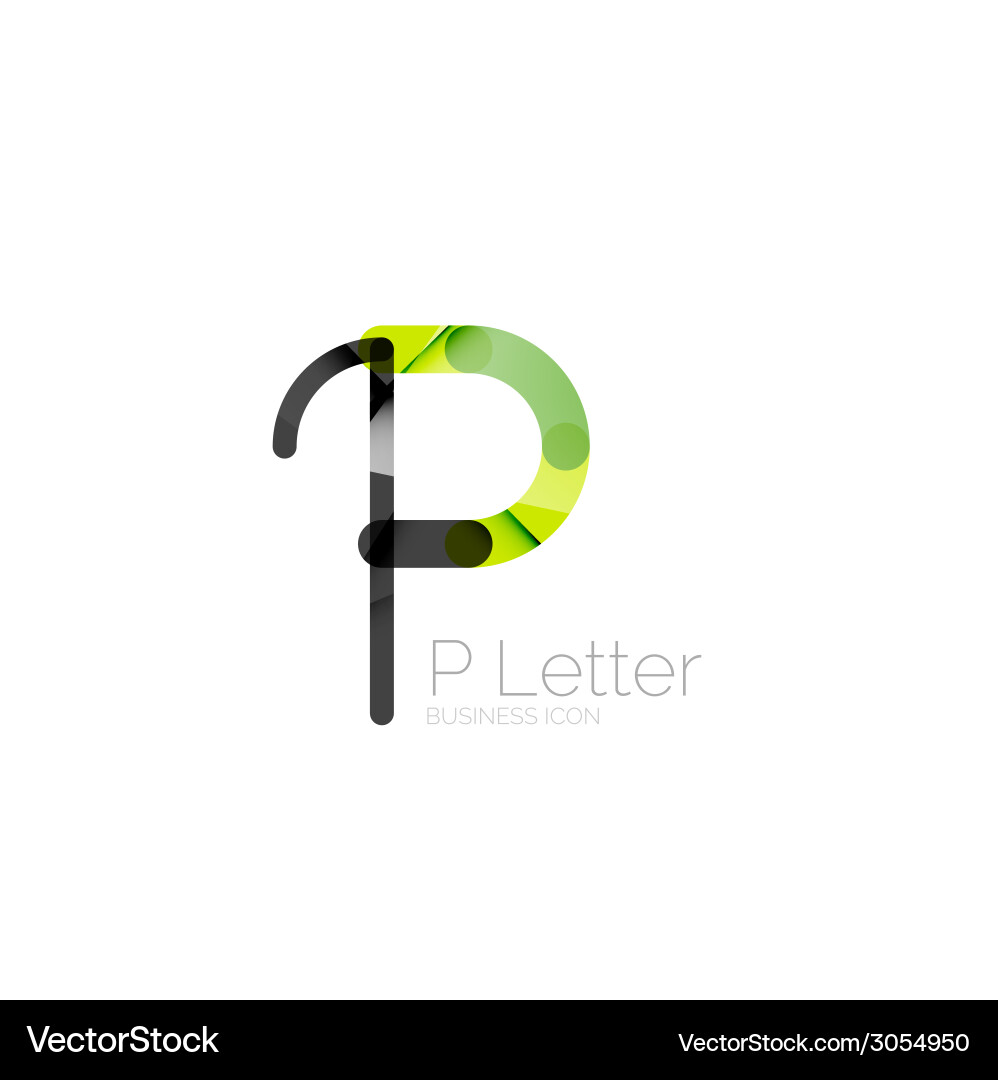 Minimal p font or letter logo design Royalty Free Vector