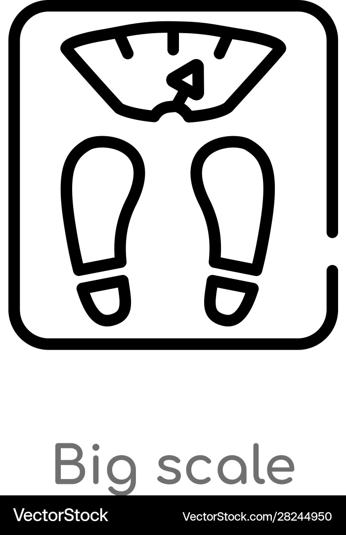 Outline big scale icon isolated black simple line Vector Image