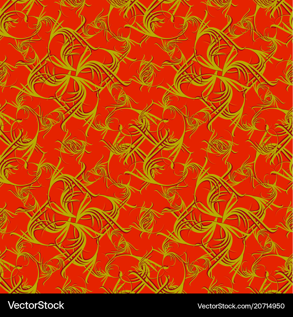 Pattern of yellow curls in victorian style Vector Image