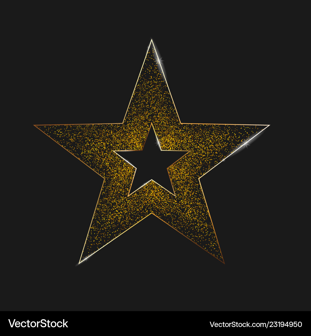 Realistic metallic golden star burst Royalty Free Vector