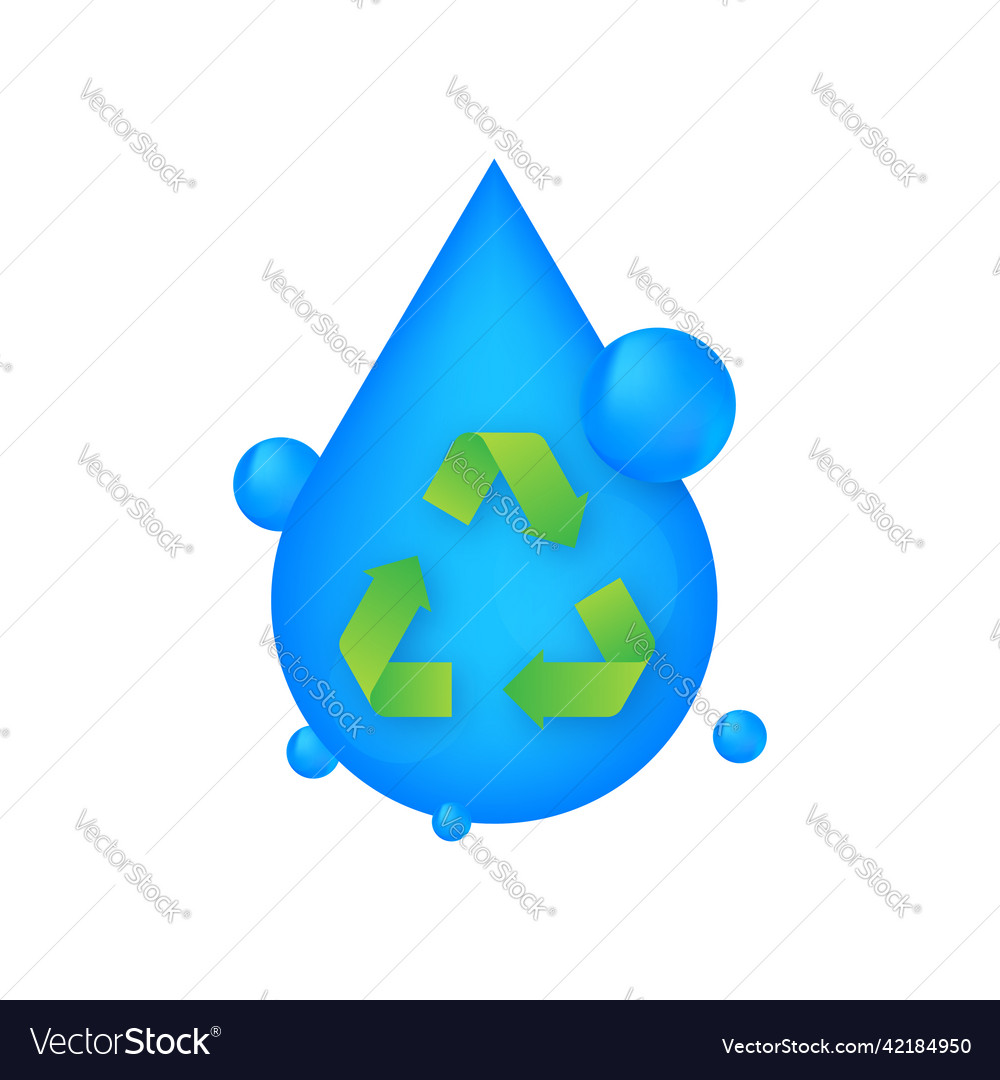 Recycling and save water conservation Royalty Free Vector