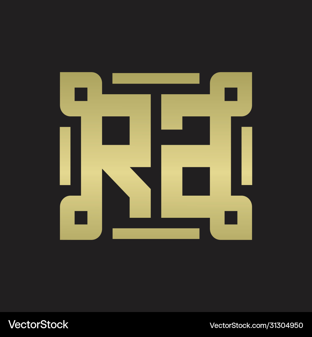 Rg logo monogram with piece line art design Vector Image