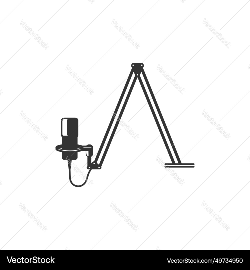 Simple mic or microphone headphones for podcast Vector Image